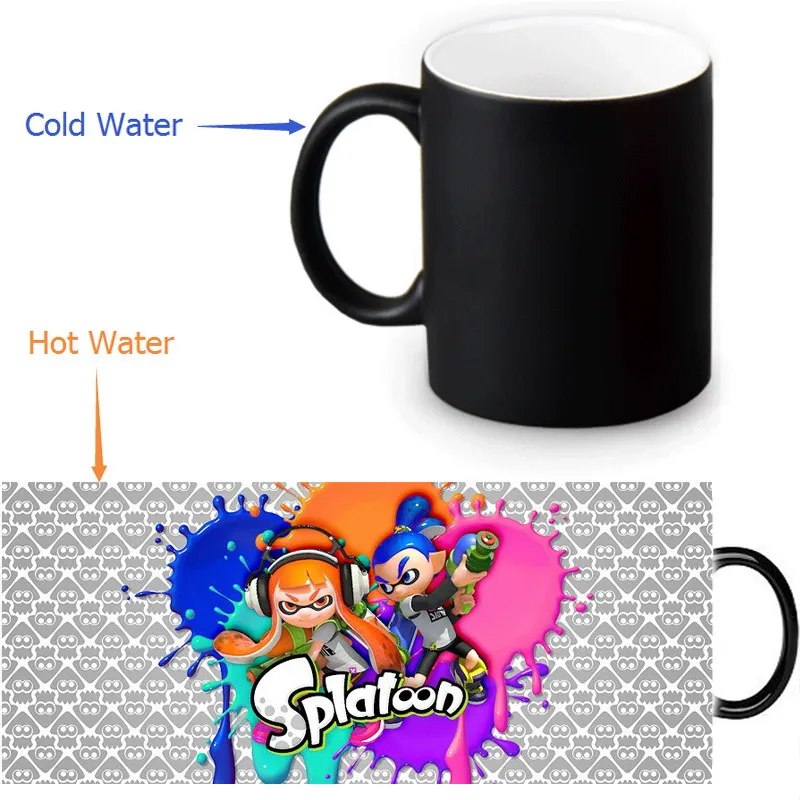 350ml Splatoon Color Transforming Mugs Coffee Milk Ceramic Mug Novelty ...
