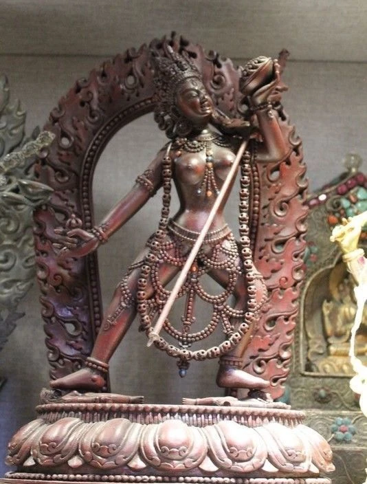 16 "จีนทิเบตพระพุทธศาสนาวัด Padauk ไม้ Dakini Kwan Yin พระพุทธรูปรูป ...