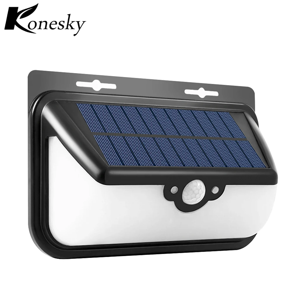 Konesky PIR Sensor Solar Light Sensor Solar Powered Lamp LED Wall Light ...