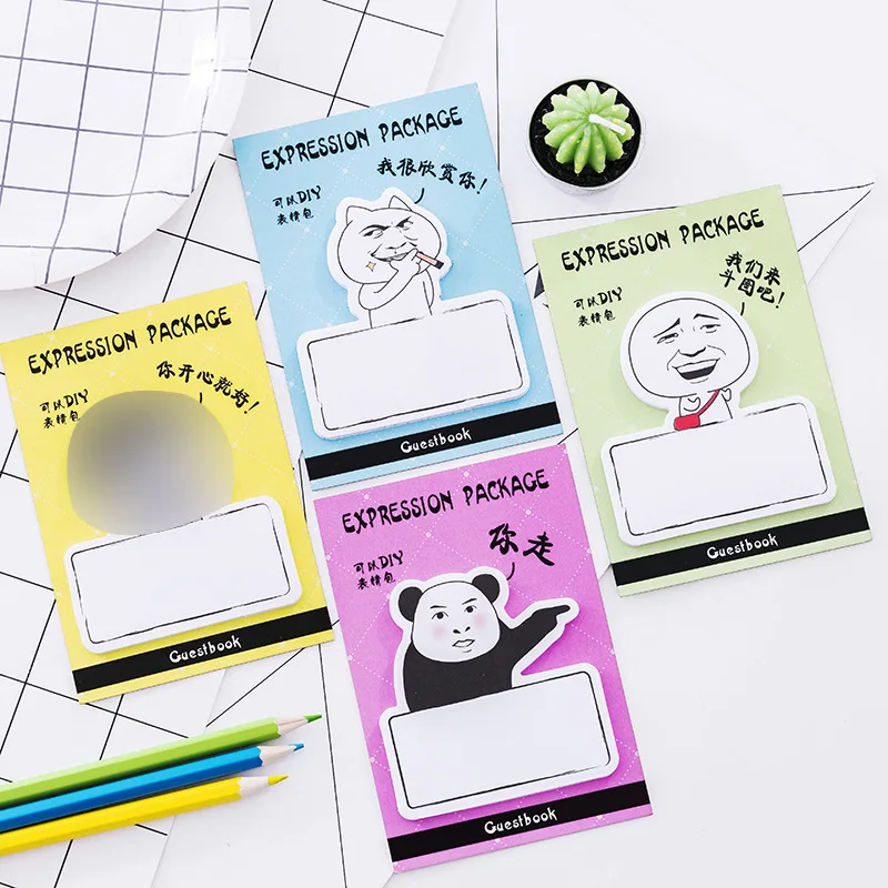 Personality facial expression sticky student office message fun N times ...