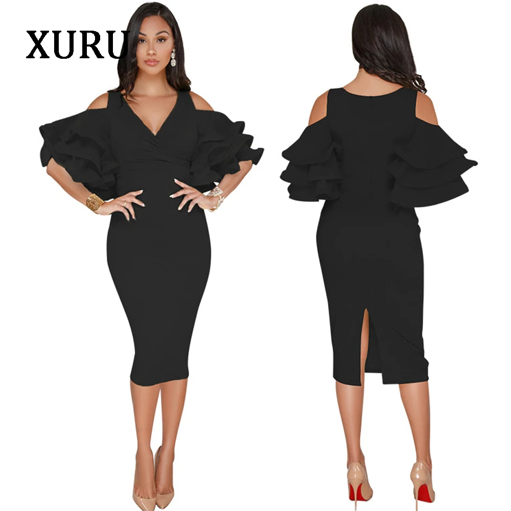 XURU белое, черное, розовое, желтое платье с открытыми плечами ...