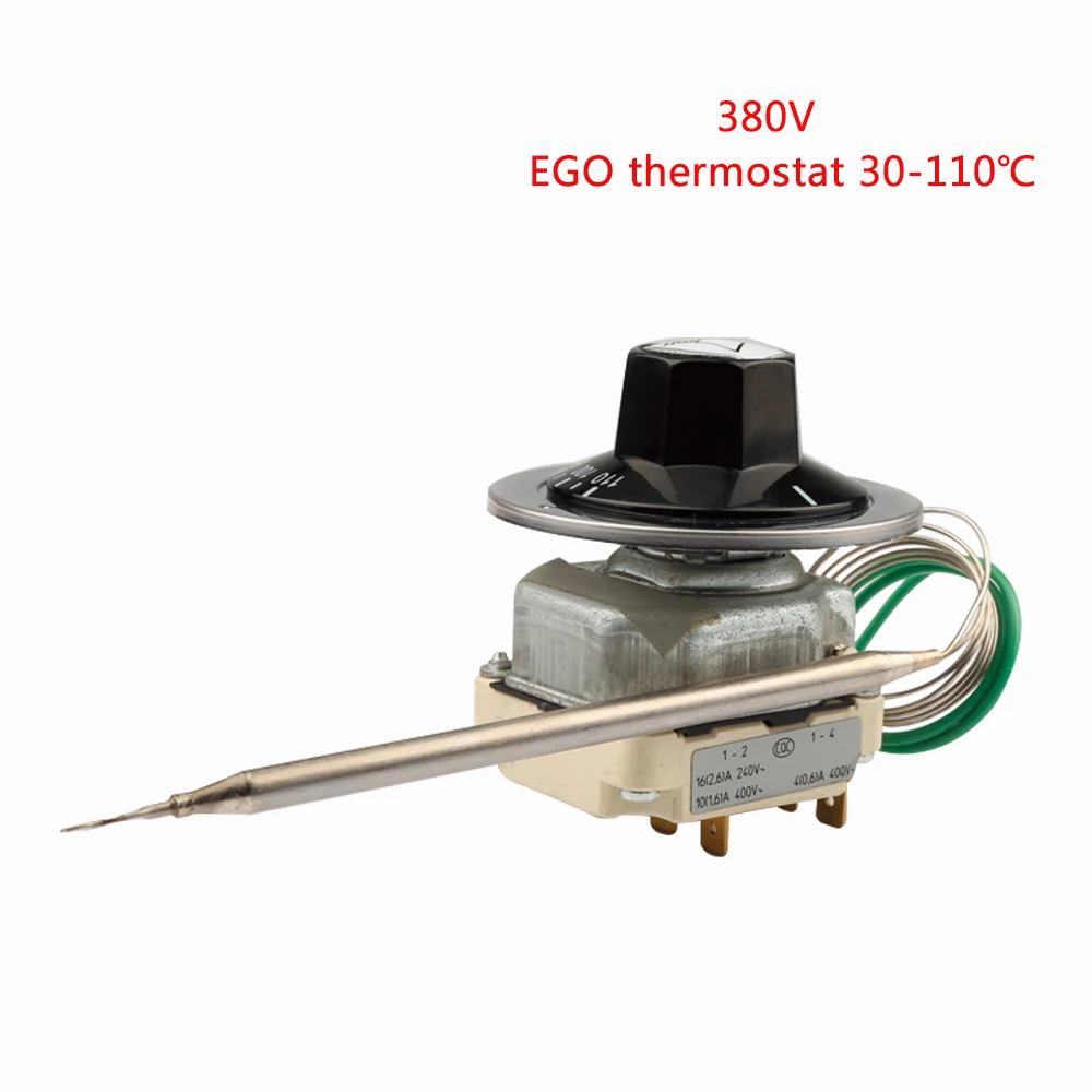 30 110 Celsius EGO 380V Dial 6 Pin Termostat Kapiler Sakelar Pengontrol Suhu untuk Oven Listrik ...