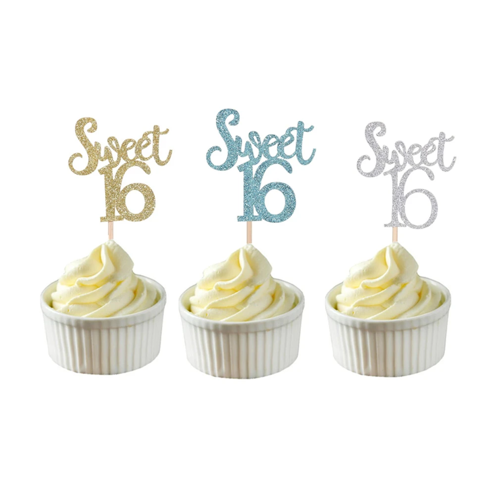 Blue Sweet Sixteen Cupcakes