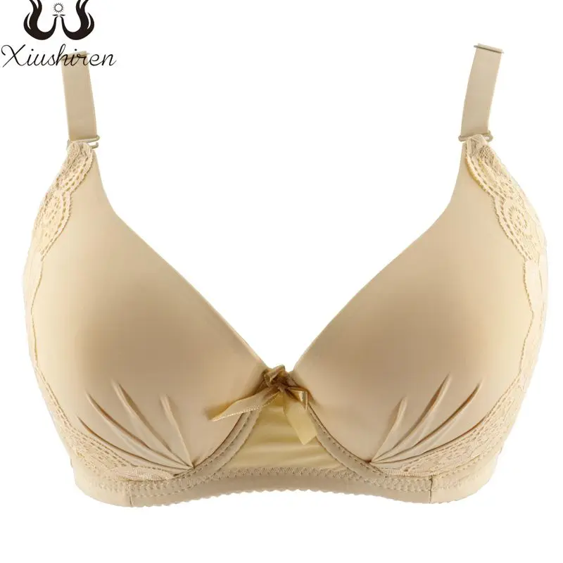 Xiushiren Lace Bras Women Push Up Solid Sexy Plus Size 44 46 48 50 C D ...