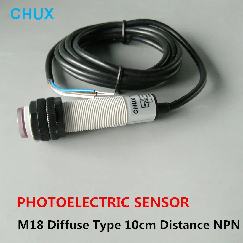 Diffuse Type Photoelectric Sensor M18 Npn No Nc No Nc 10cm Detect