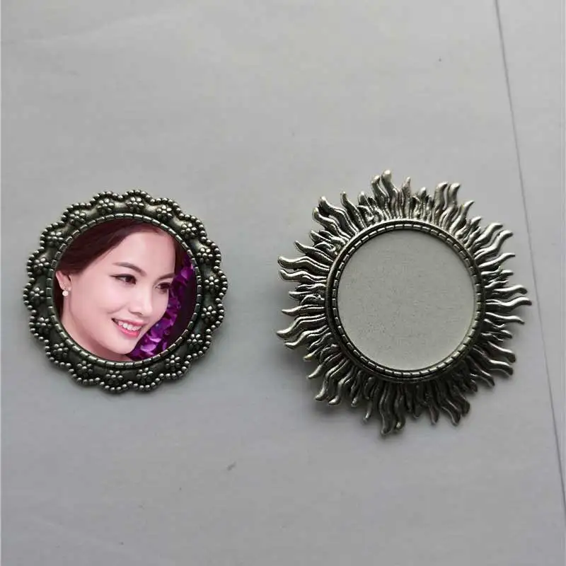 Sublimation Blank Pins Brooches Jewelry Retro Vintage Ancient Silver ...