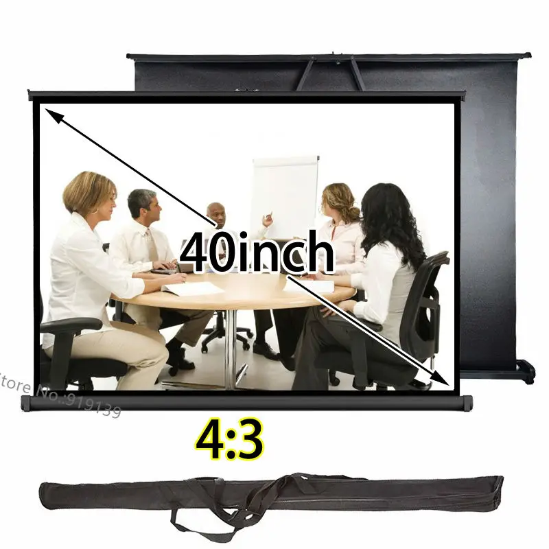 Portable-Mini-Projector-Screen-32x24inch-Manual-Pull-Up-Projection ...