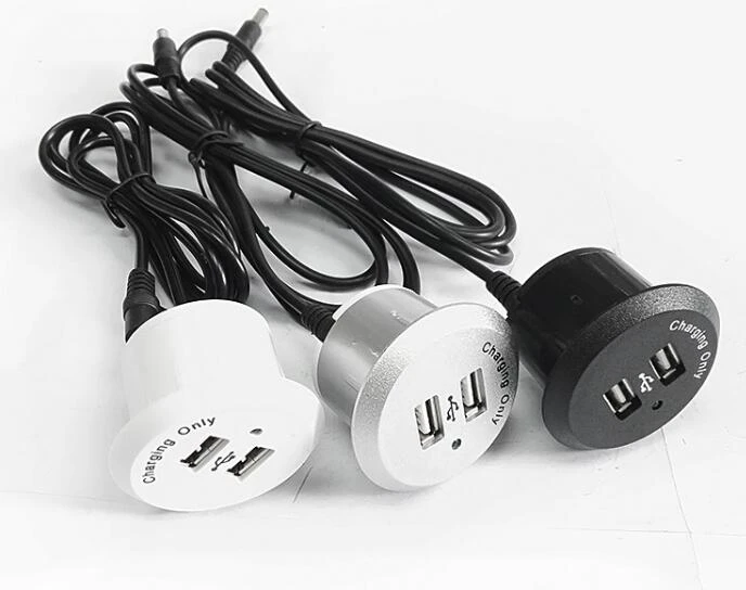Round Mini Double Usb Charging Socket For Furniture Sofa Or Edge Fast ...