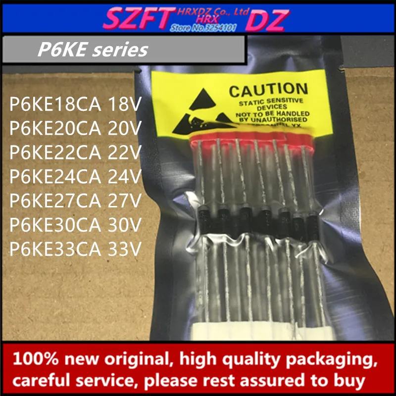 SZFTHRXDZ 50pcs P6KE 시리즈 P6KE18CA P6KE20CA P6KE22CA P6KE24CA P6KE27CA ...