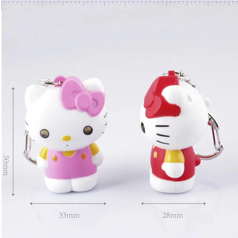Hello Kitty Cartoon LED With Sound Charm Keychain - KawaiiMerch.com