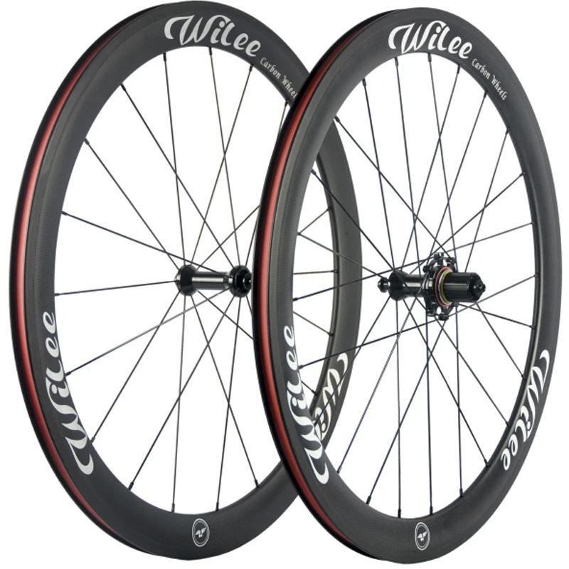 Wilee Bike 50mm Carbon Wheelset Clincher Tubular Bicycle Road Wheels ...