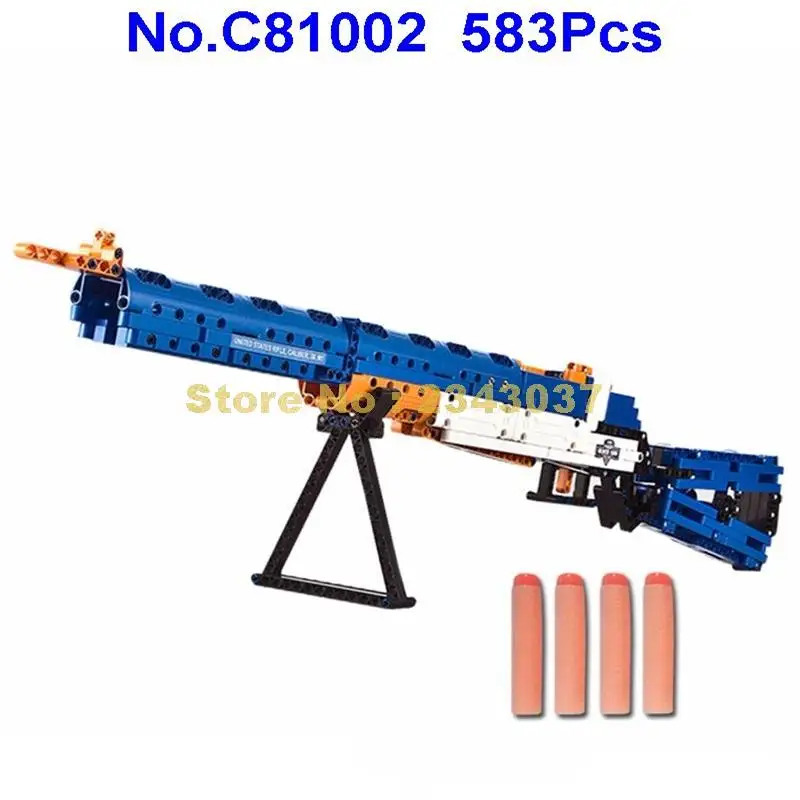 C81002 583pcs 군사 M1 미국 소총 총 소프트 총알 빌딩 블록 장난감|building guns|blocks ...