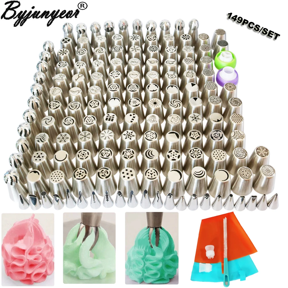 149PCS Stainless Steel Nozzles Pastry Icing Cake Piping Cake Decorating ...