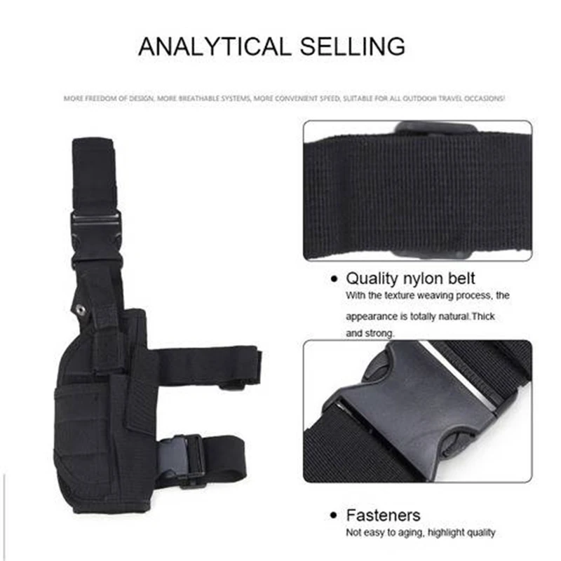 Tactical Airsoft Pistol Gun Drop Leg Thigh Holster Pouch Bag Right Hand ...