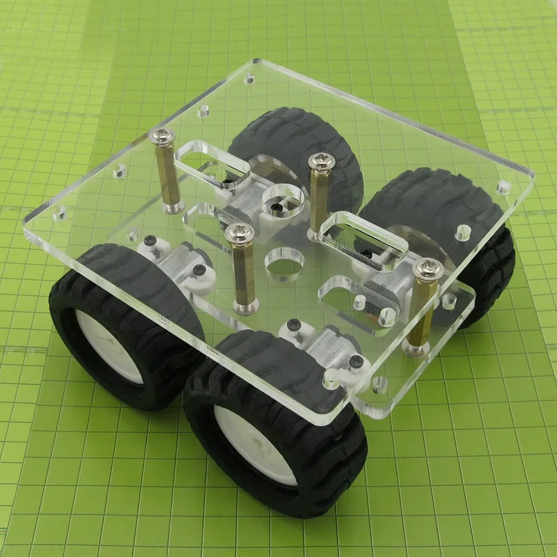 Motor acrílico N20 Smart 4wd Robot Chasis de coche para Arduino Motor ...