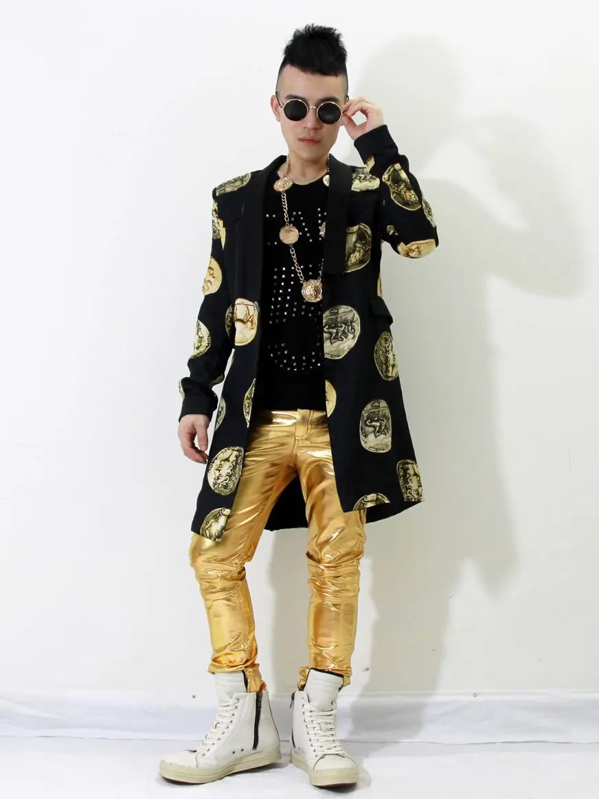 Fashion-Nightclub-Male-singer-DJ-GD-Coin-Long-Suit-Costumes-Stage-show ...
