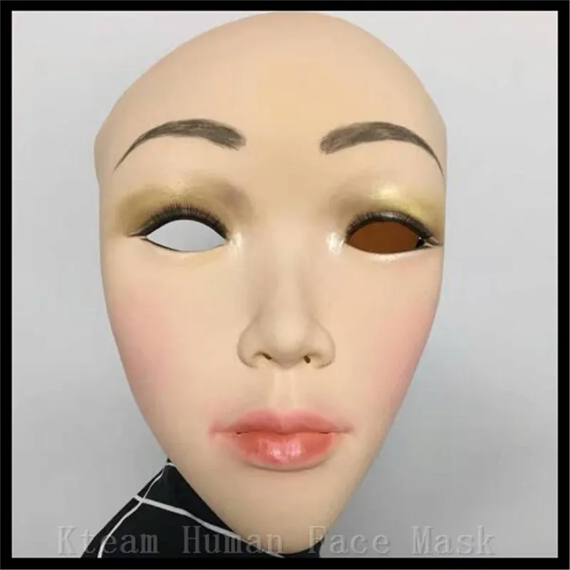 Hot New 100% Latex Lady Skin Mask crossdress female mask realistic ...