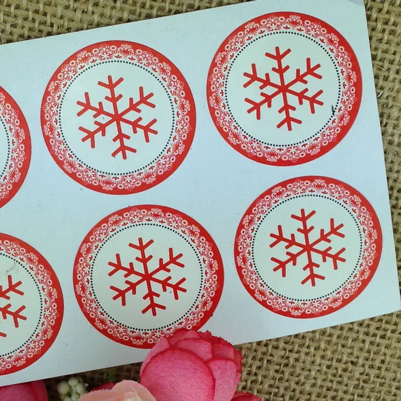 100PCS/lot Round 3.5CM stickers Merry Christmas Gift Packing kraft ...