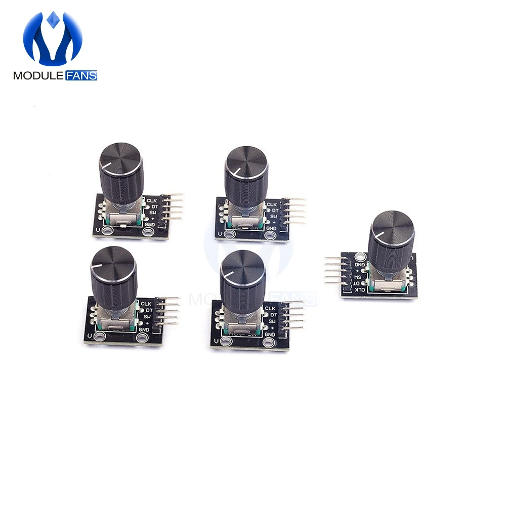 5PCS KY-040 360 Degrees Rotary Encoder Module Brick Sensor Switch ...