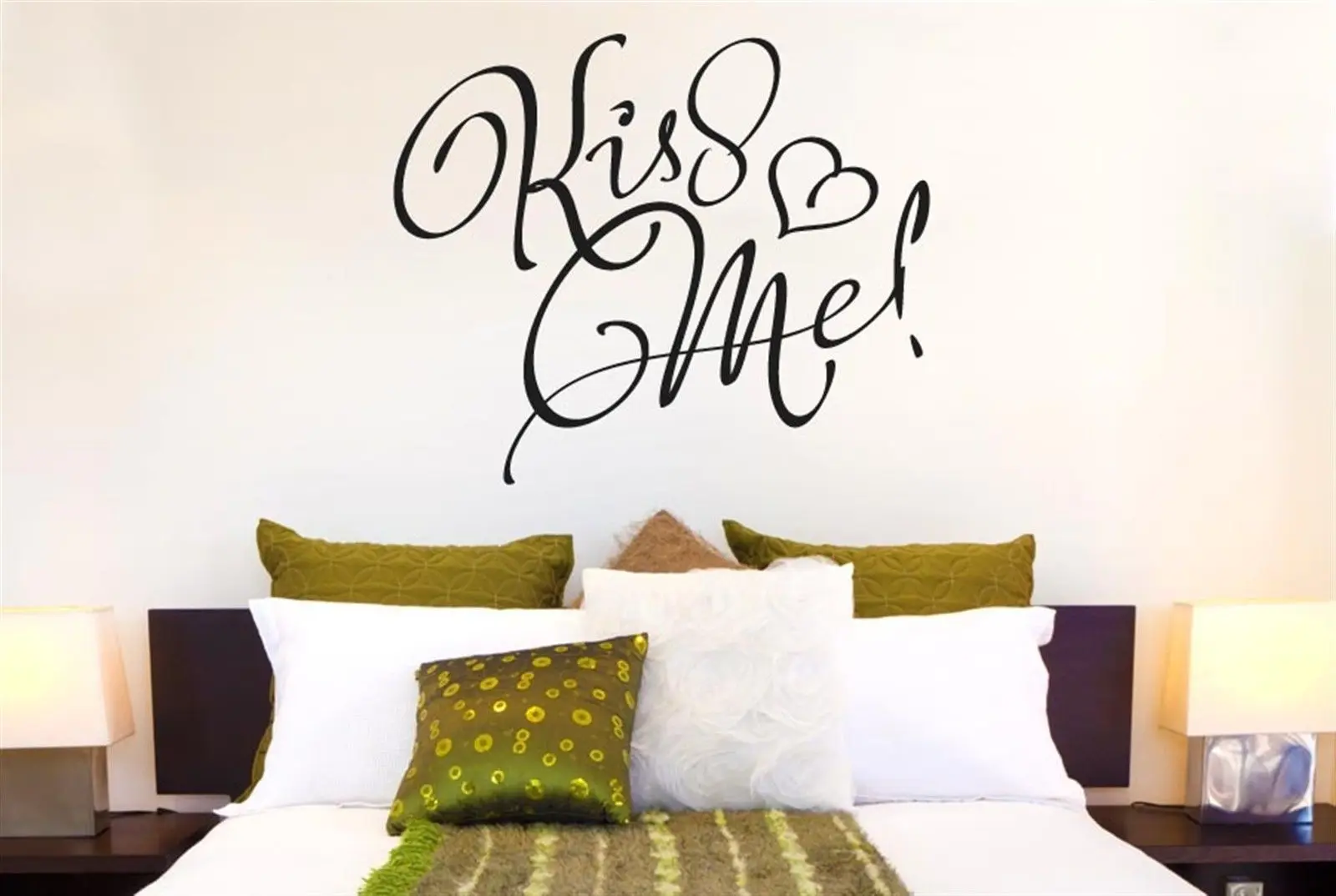2016 new hot sale Kiss Me Handwritten Signature Wall Stickers Decals ...