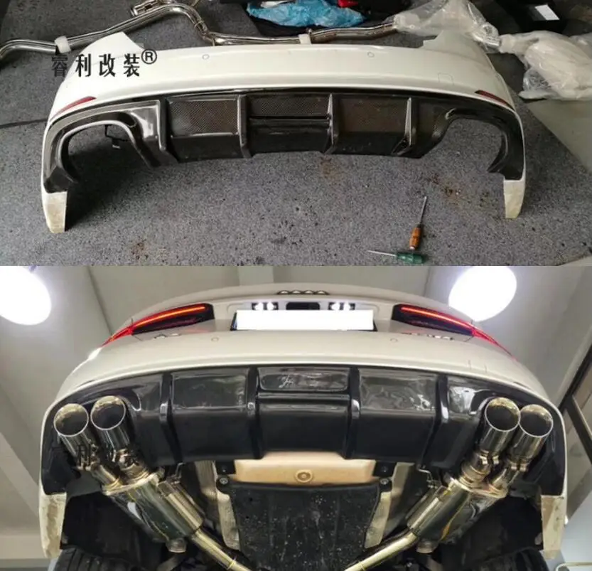 Carbon Fiber Car Front+Rear Bumper Lip Spoiler Auto Car Diffuser Fits ...