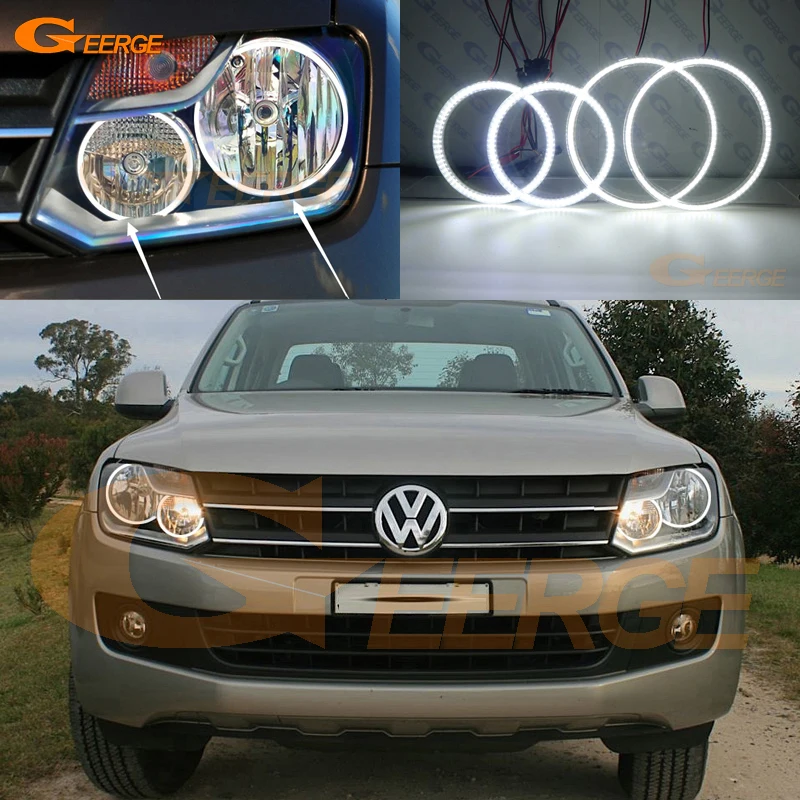 For Volkswagen VW Amarok 2011 2012 2013 2014 headlight Excellent led Angel Eyes Ultra bright smd ...