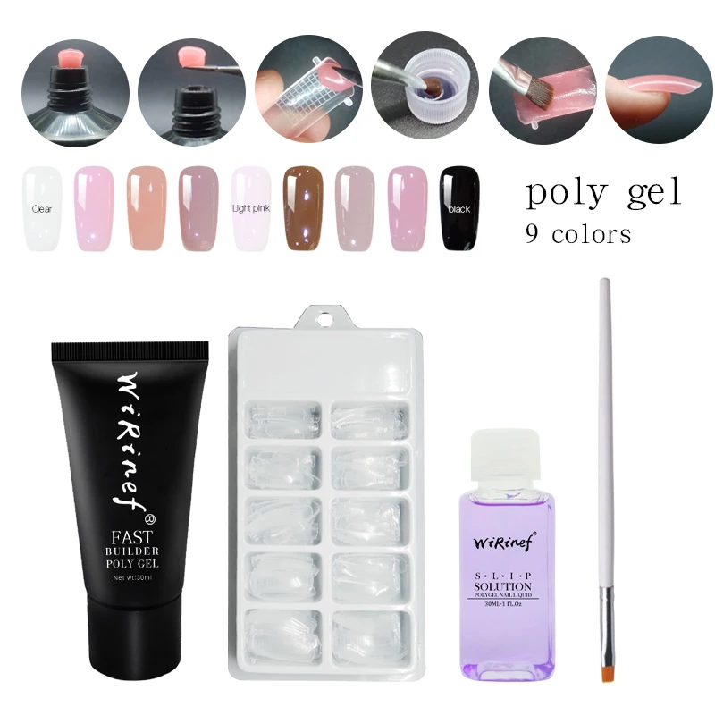 WiRinef Poly Gel Varnish Polish Set Polygel Kit Quick Builder Nail ...
