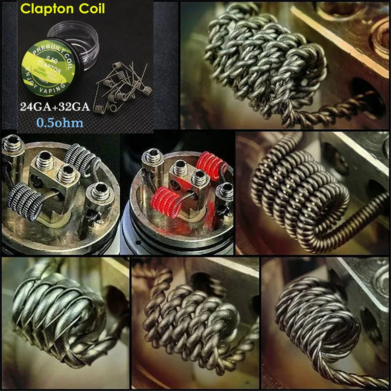 50pcs/lot Flat Twisted Wire Fused Clapton Coils Hive Premade Wrap Wires ...