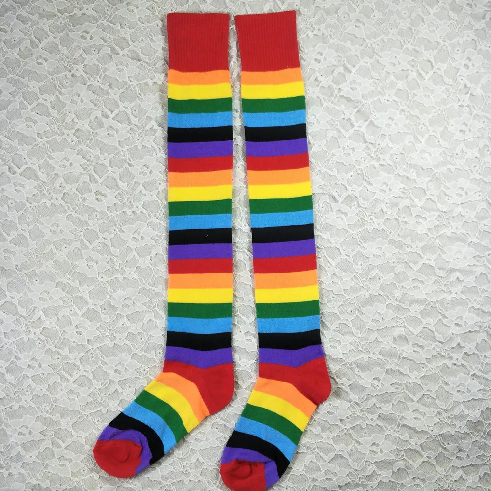 long socks women Rainbow Winter Warm Cable Long Boot Socks Over Knee ...