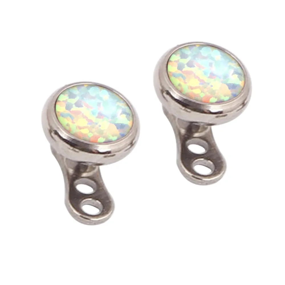 1pc G23 Titanium Opal Dermal Anchor Top Micro Dermal Piercing Micro Dermal Jewelry 3mm 4mm