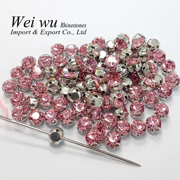 Sew On Crystal Rhinestones Strass Shiny Glass Stones Light Rose 100pcs ...
