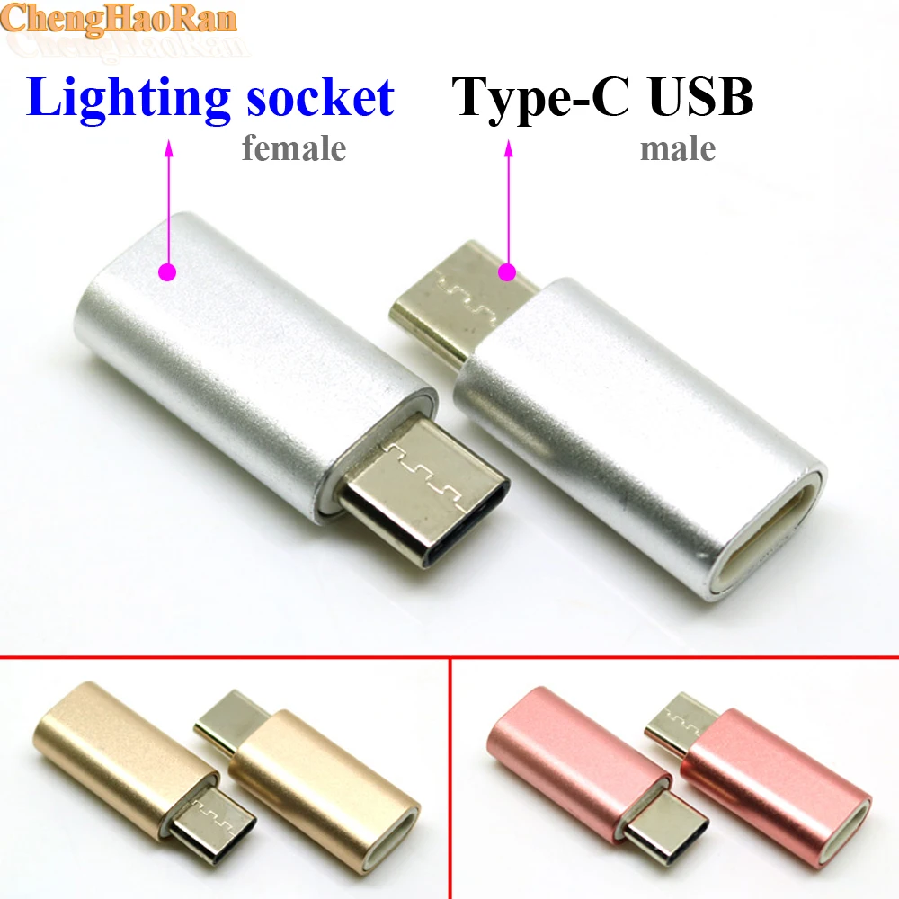 1pcs Usb Cable 3.1 Type C Male To For Iphone X 8 7 6 6s Female Adapter ...