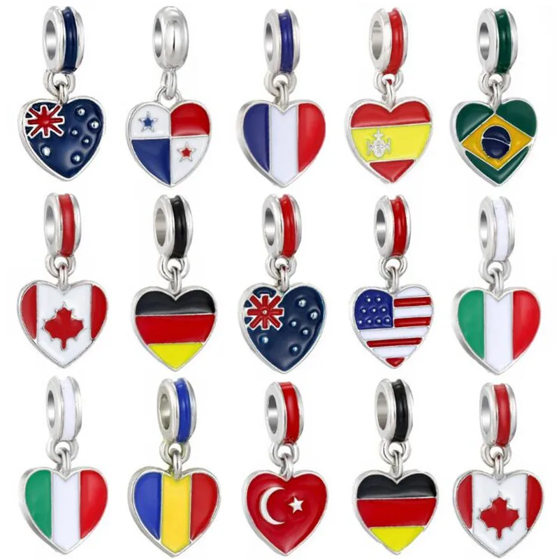 OTS004,14 Countries National Flag ES/FR/USA/UK/CA/GER/JP/BR/IT Hanging ...