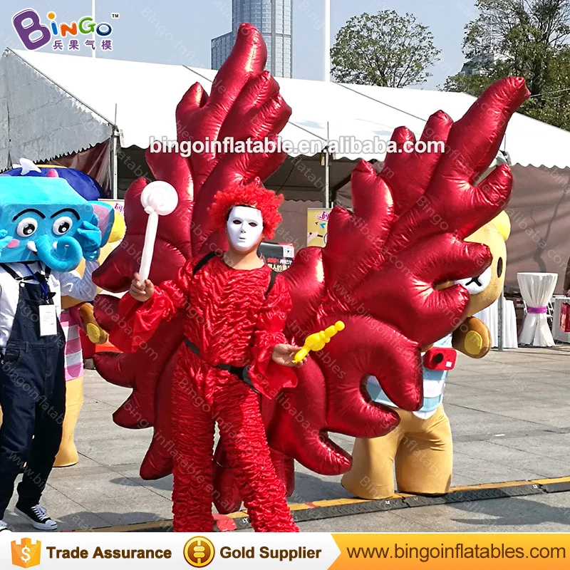Free shipping 2X2 M red inflatable angel wings inflatable wings costume ...