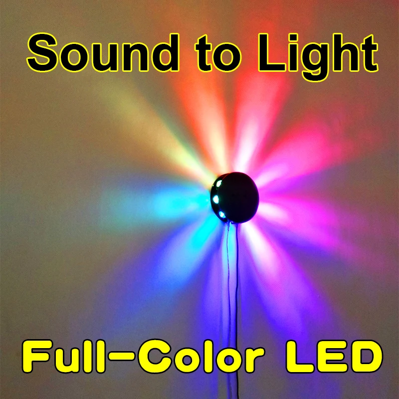 Sound to Light Full color RGB LED wall lamp. Audio Sound Reactive LED ...