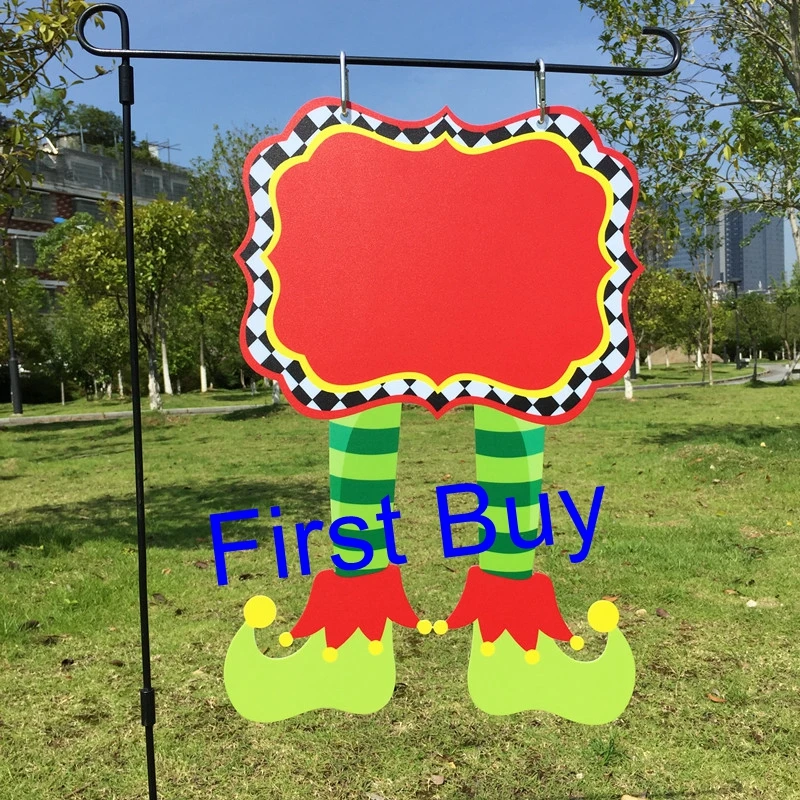 30pcs/lot Christmas elf decorative yard flags 4 styles X mas elf ...