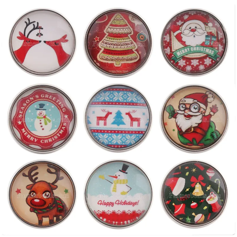 10pcs-lot-New-Fashion-Christmas-Snap-Button-20mm-Glass-Printed-Holiday ...
