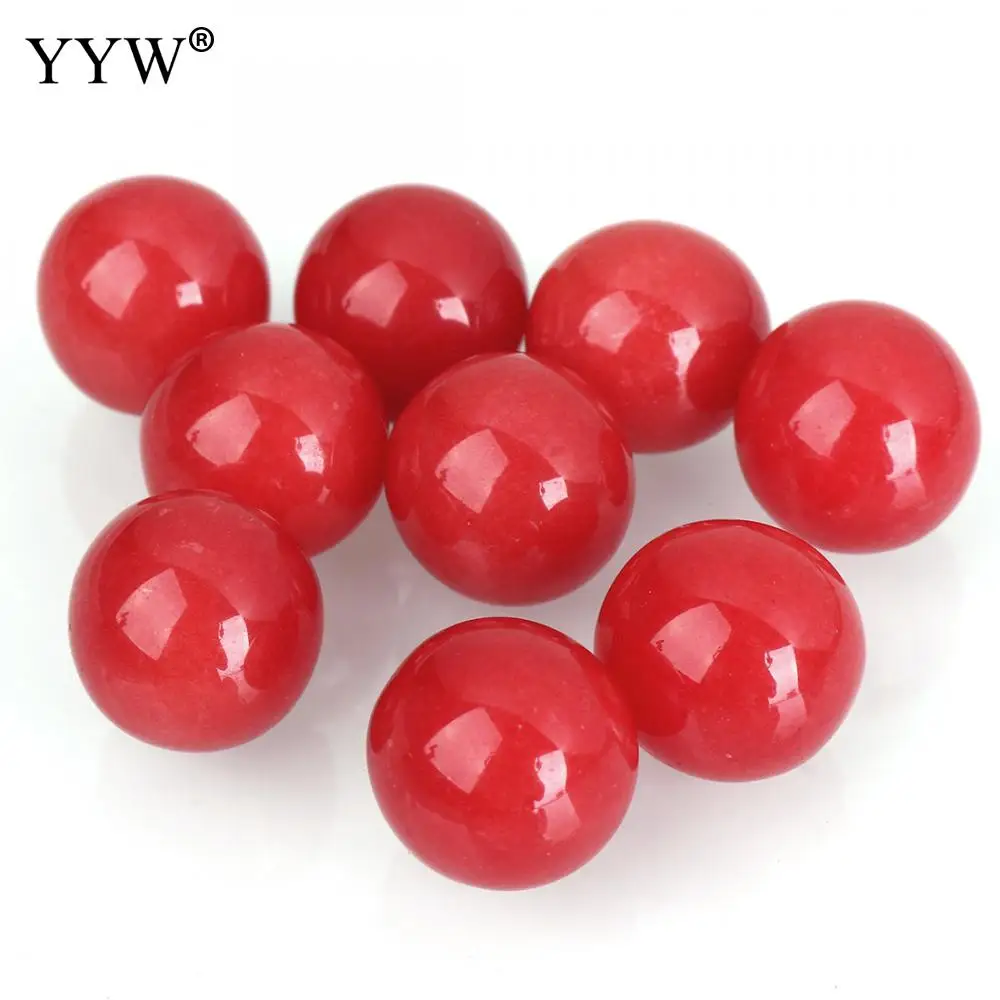 HOT!14mm Round Red Beads Beads Jewelry Natural Stone NO Hole Wholesale ...