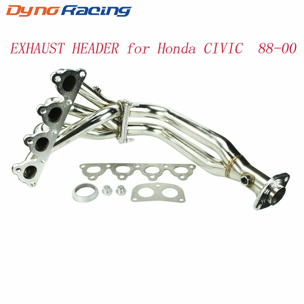 STAINLESS-STEEL-PIPING-HEADER-MANIFOLD-EXHAUST-FOR-HONDA-CIVIC-88-00-EG ...