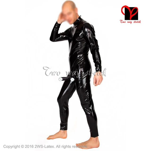 Sexy Latex Catsuit With Penis Sheath Back Zipper Rubber Catsuit Gummi