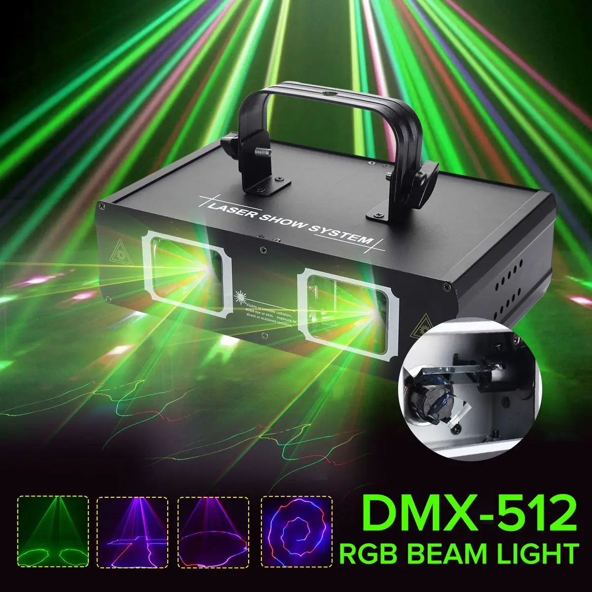Claite DMX 512 LED Stage Light Lamp Disco Laser Lighting With US Plug ...