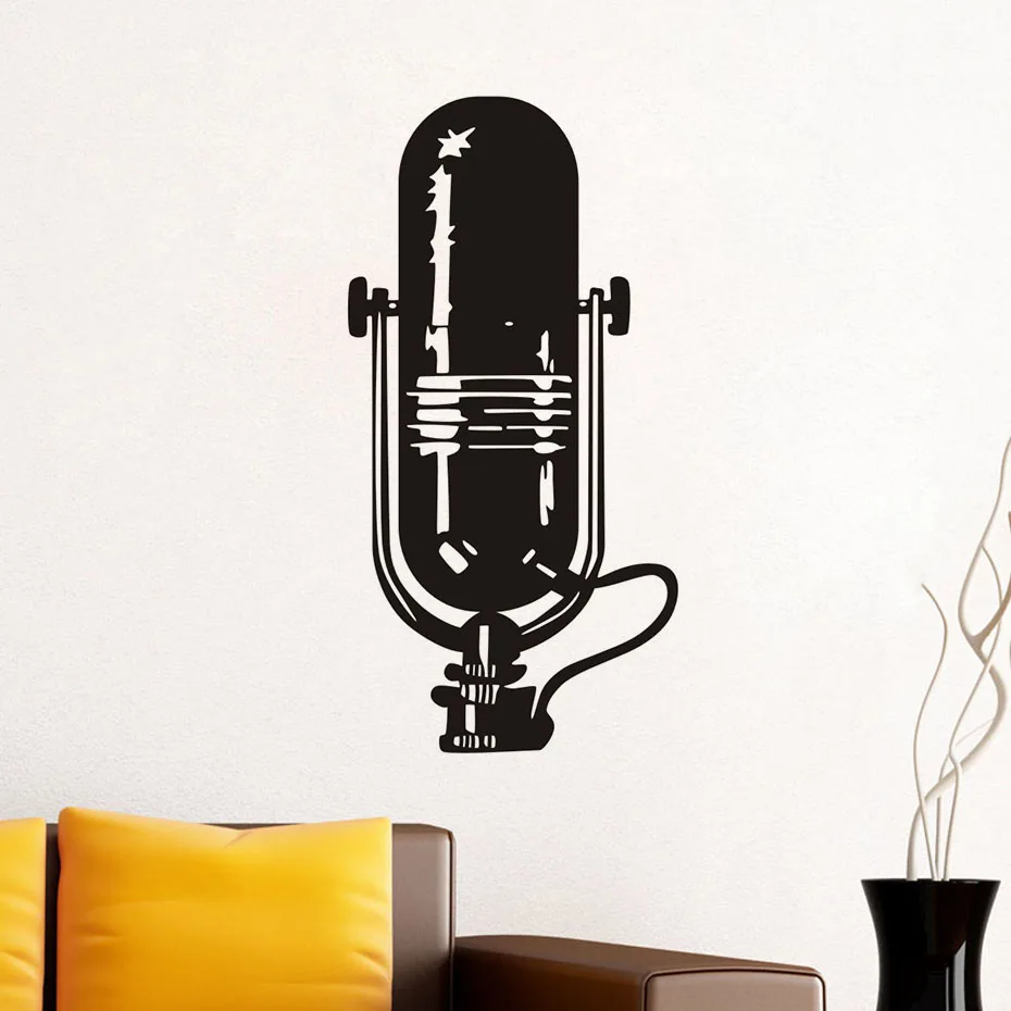 Music Microphone Pattern Wall Stickers Home Livingroom Kids Room ...