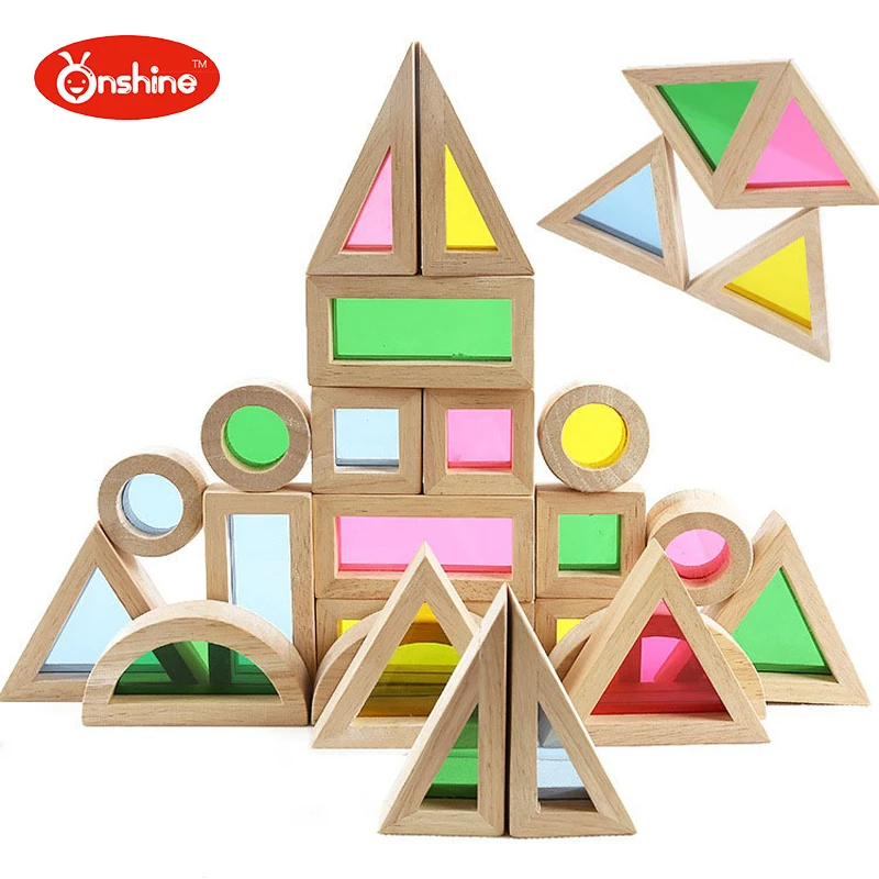 Early Childhood Educational Toys 24pcs Acrylic Building Blocks Training ...