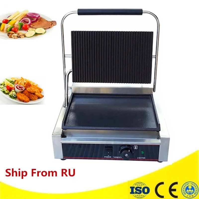 Electric Griddle Flat Pan Contact Grill Machine 3000W Commercial Hand ...