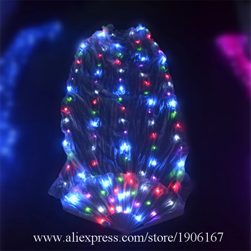 Led 빛나는 여자 밸리 댄스 팬 다채로운 Led 조명 파티 바 할로윈 무대 공연 소품 티몬