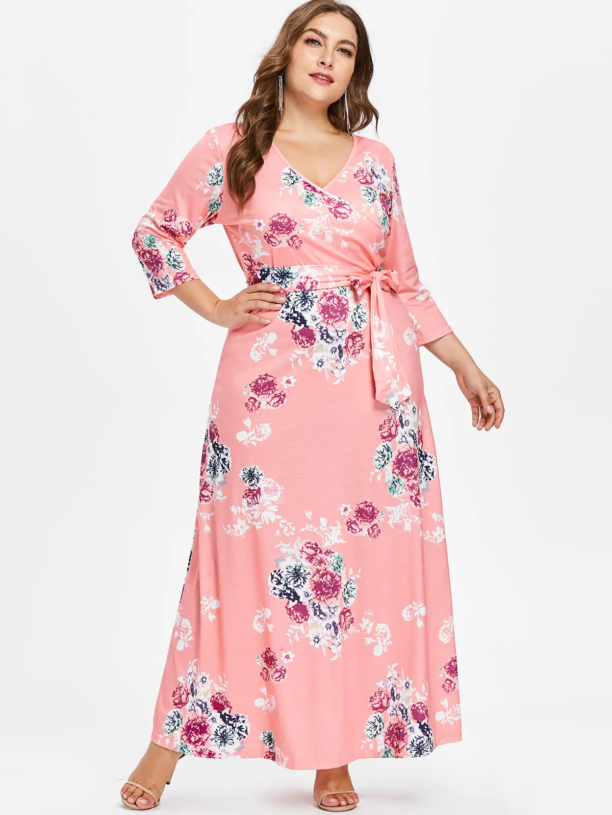 Wipalo 2018 Autumn Casual Women Plus Size Floral Print Floor Length ... Wipalo 2018 Autumn Casual Women Plus Size Floral Print Floor Length ...