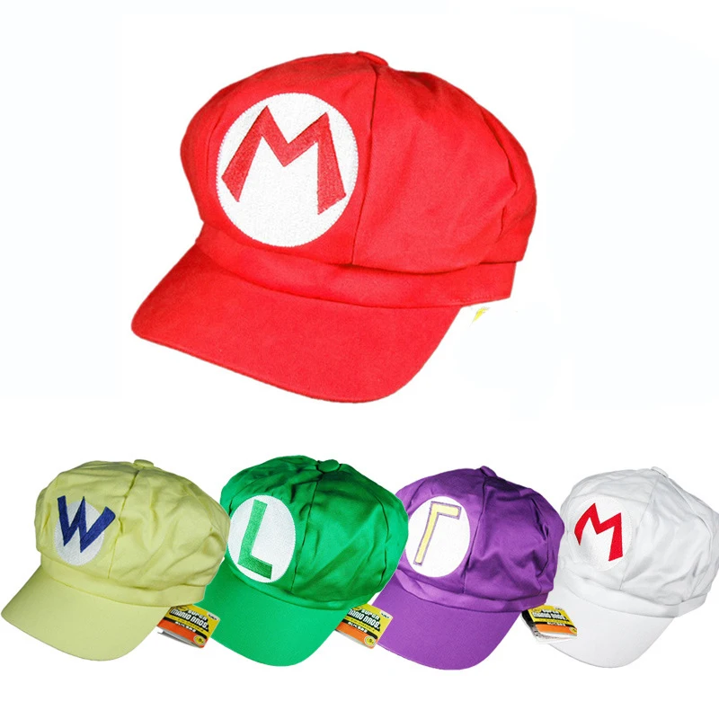Fashionable Multi colors Super Mario Bros kids Cap Sweet Cute Cosplay ...