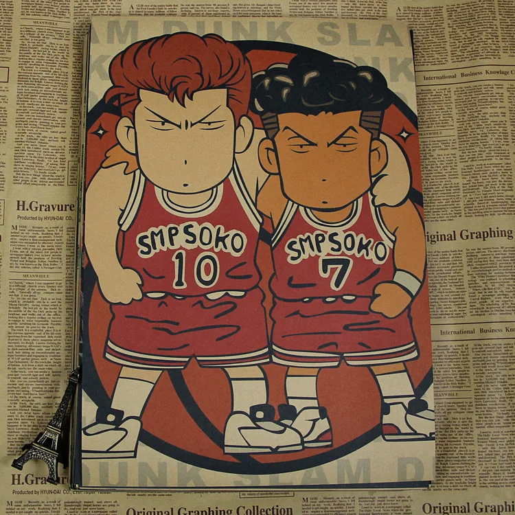 SLAM DUNK kraft poster wall sticker Hanamichi Sakuragi Rukawa Kaede ...