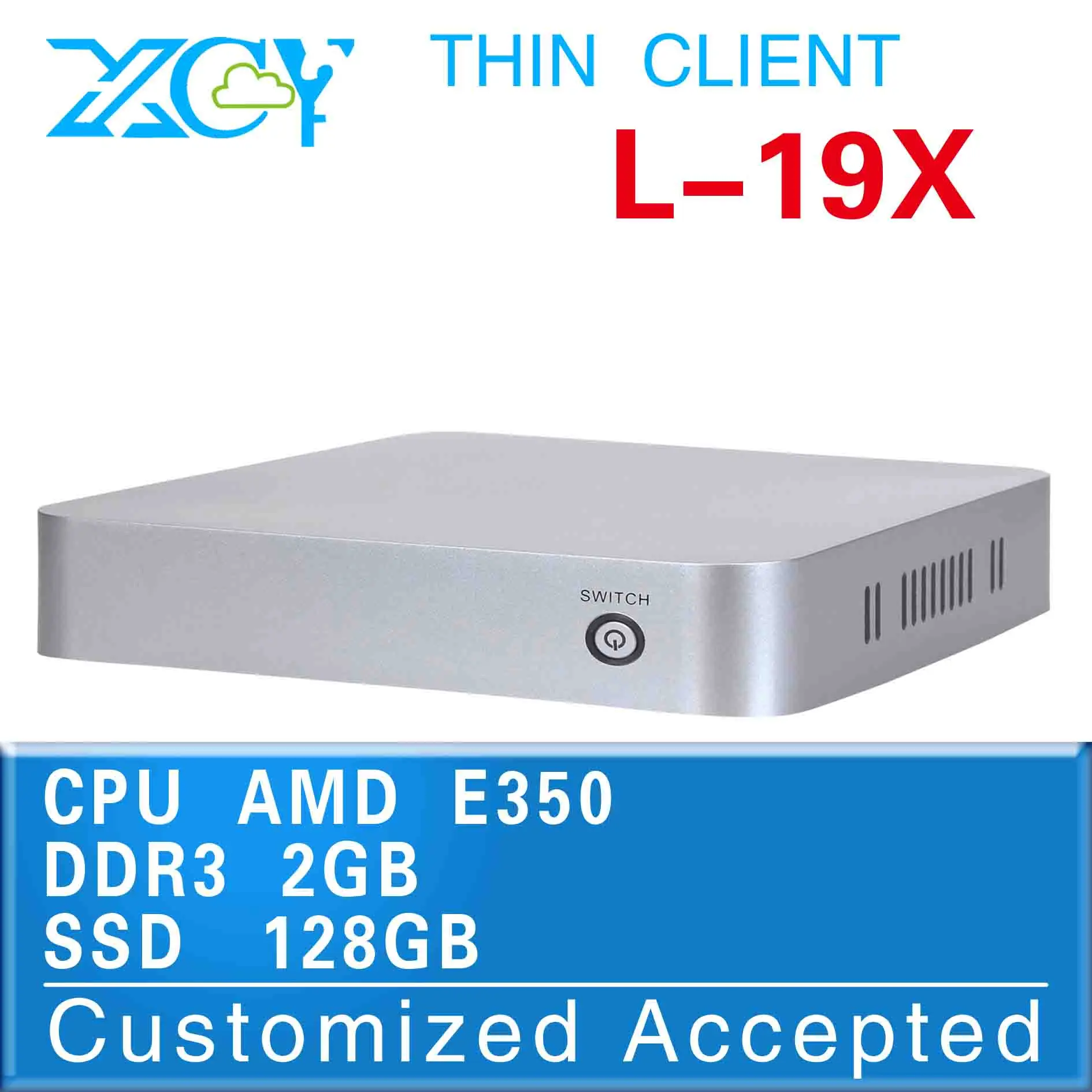 Mini mini pc x86 mini servidor L 19X E350 2 G RAM 128 G SSD suporte VGA ...