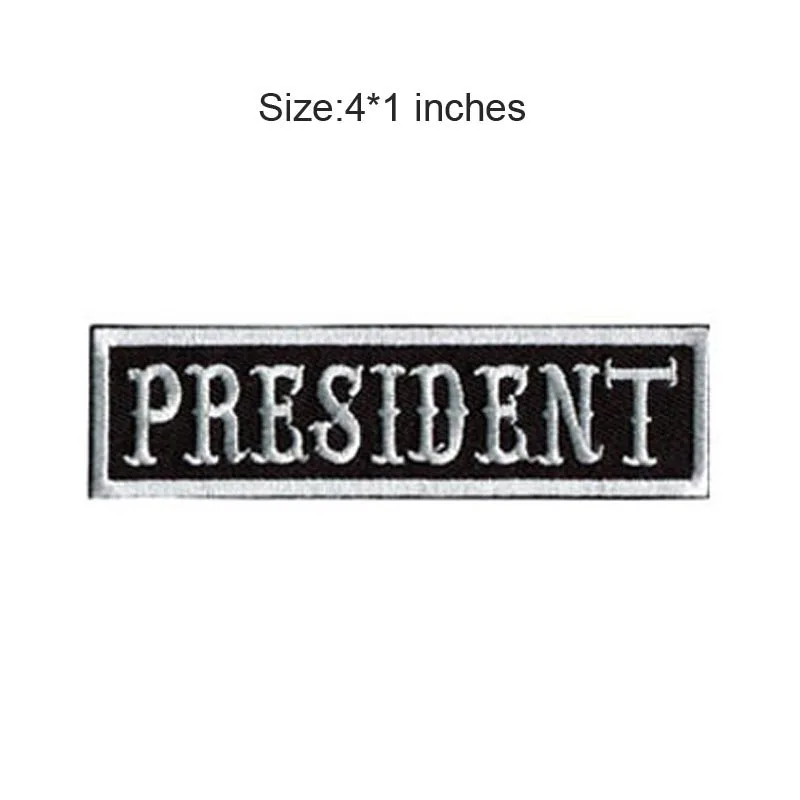 1pc MC patches ปักและ rockers สำหรับ PRESIDENT ขี่รถจักรยานยนต์คลับและ ...